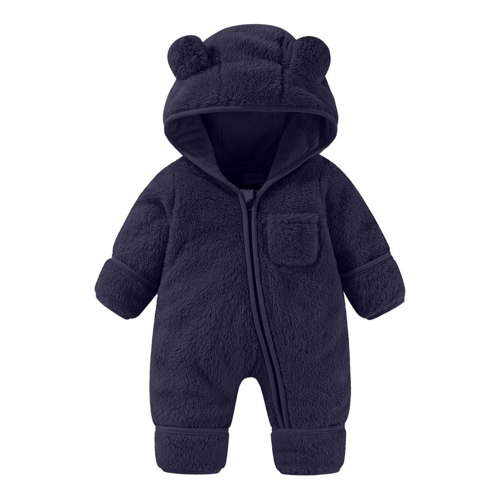 Mgmyaa Newborn Baby Fleece Footie Snowsuit Hooded Bunting Jumpsuit ...
