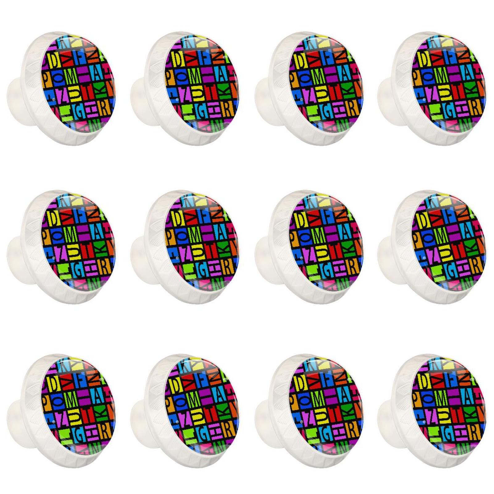 12 Pcs Colorful Letter Knobs for Kitchen Cabinet Cupboard Dresser ...
