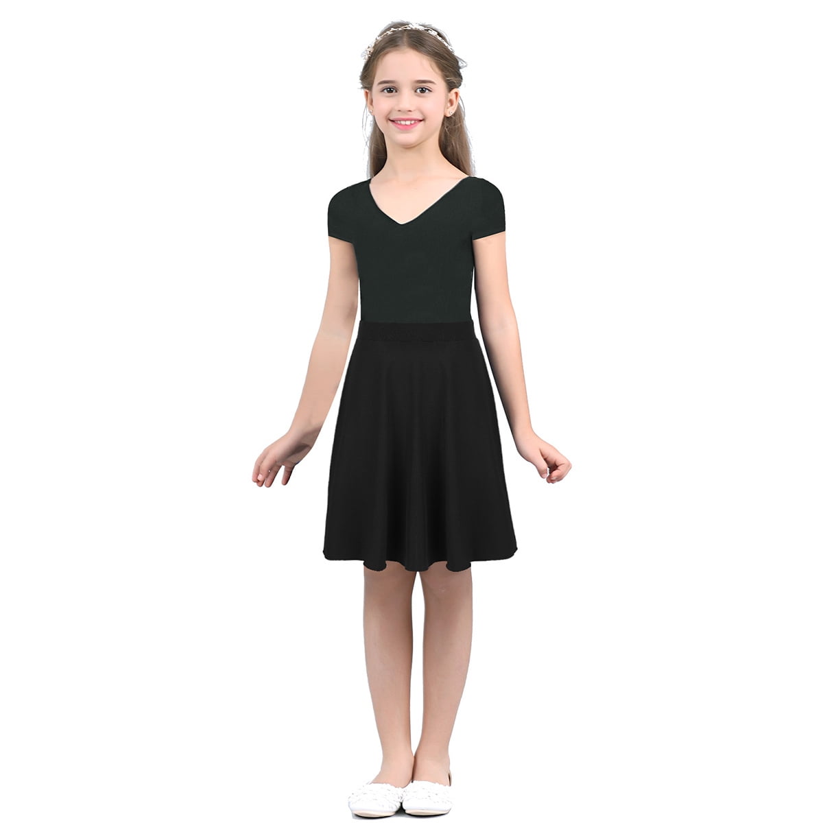 Click here for Yuumin Kids Girls Lightweight Stretchy A-Line Skat... prices