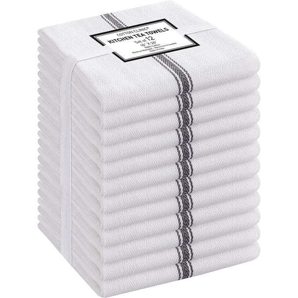 Scandia Stripe Kitchen Towels – Soft Absorbent Quick Drying Kitchen Linen - Dish Towels, Dish ...