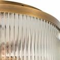 Farmhouse Gold Semi Flush Mount Ceiling Light - 16" Round Ribbed Drum ...