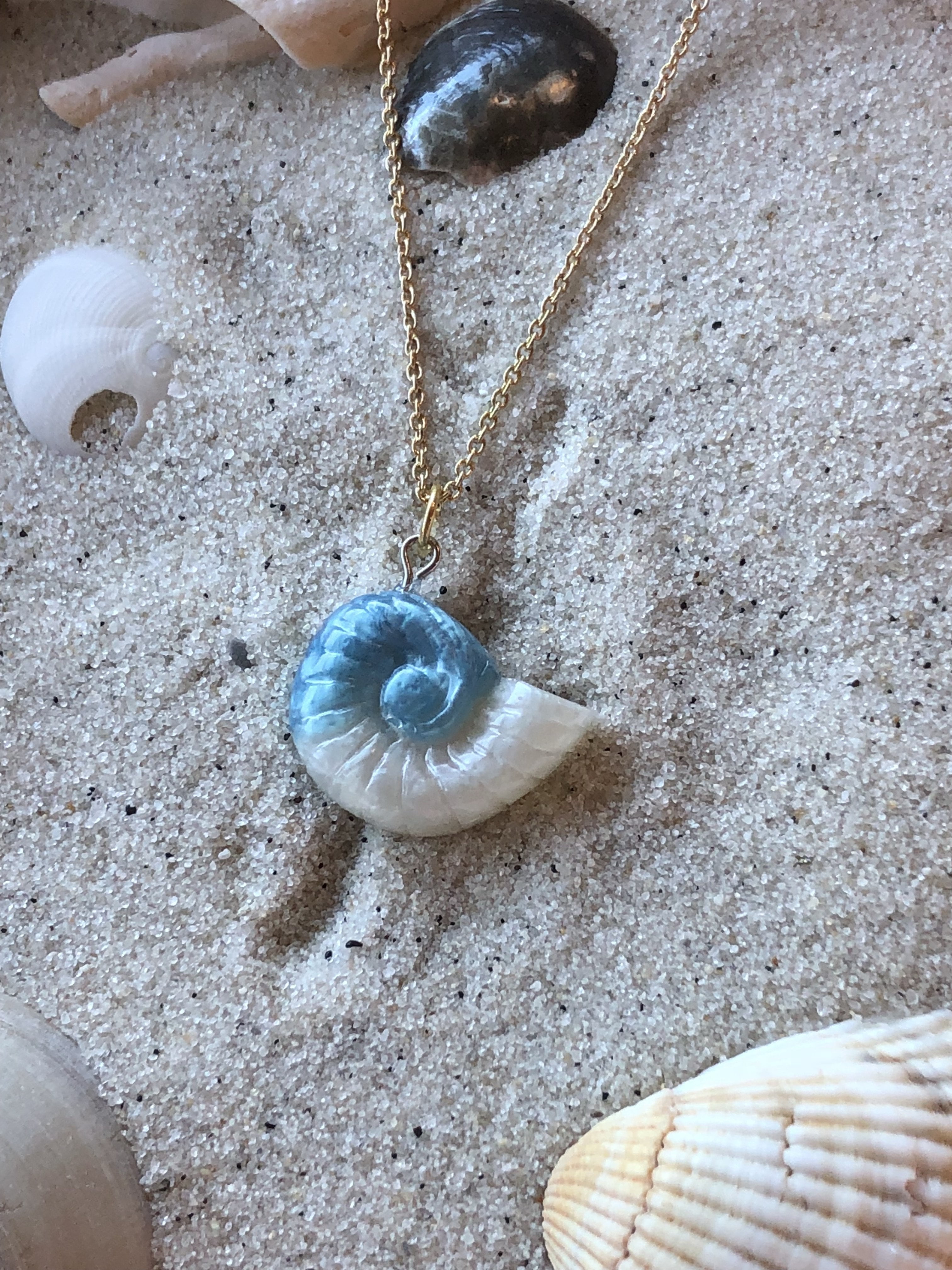 Blue Seashell Necklace