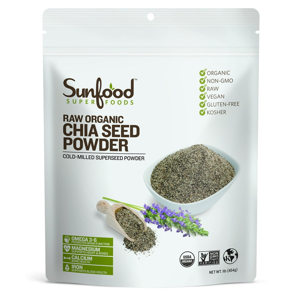 Sunfood Superfoods Organic Chia Seed Powder, 1.0 Lb - Walmart.com ...