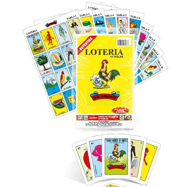 LOTERIA AUTENTICA MEXICANA GALLO 10 TABLAS GALLO DON CLEMENTE 10 TABLAS ...