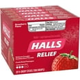 HALLS Relief Strawberry Menthol Flavor, Travel Size Cough Drops, 20 ...