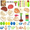 Sytle-Carry 39 Pcs Play Dough Dino Kit, Dinosaur Molds, Color Dough ...