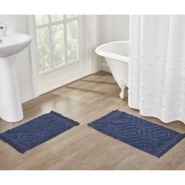Better Homes & Gardens Heathered Noodle Striped Bath Rug Set, Admiral ...