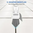 Grout Cleaner Brush with Long Handle, V-Shaped Floor Scrub Brush Swivel ...