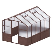 8x10 FT Premium Cedar Wood Greenhouse Kit, 6MM Twin-Wall Polycarbonate ...