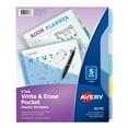 Avery Write & Erase Durable Plastic Dividers with Pockets, 5-Tab Set ...
