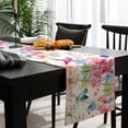 Colorful Hummingbird Table Runner 72 Inches Long - Spring Pink Flowers ...