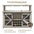OKD Farmhouse Coffee Bar Cabinet with Wine Rack and Storage, Barn Door ...