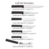 Rada Cutlery Starter Knives Gift Set – Stainless Steel Blades and Black ...
