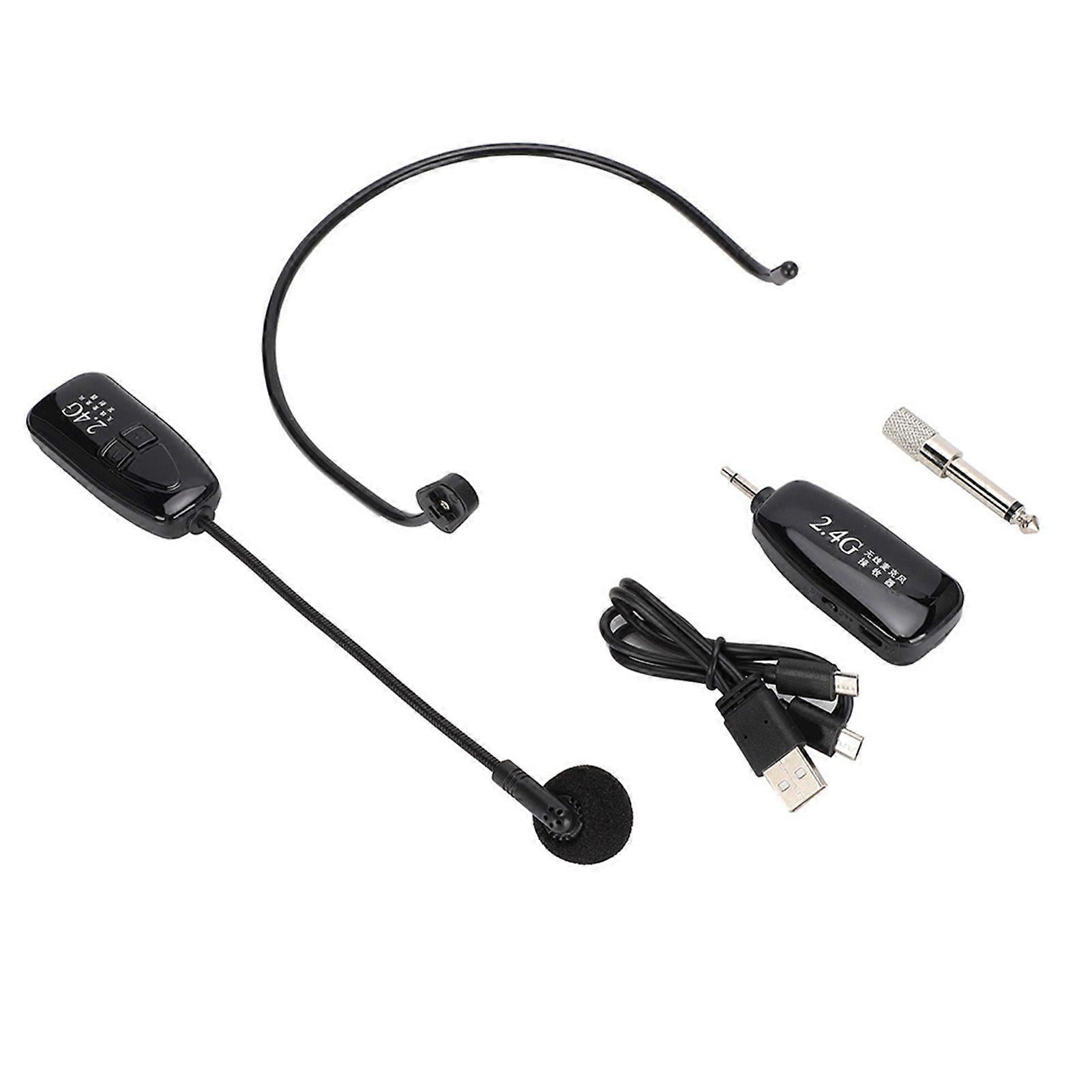 2.4G Wireless Headset Microphone Transmitter Receiver Portable Auto ...