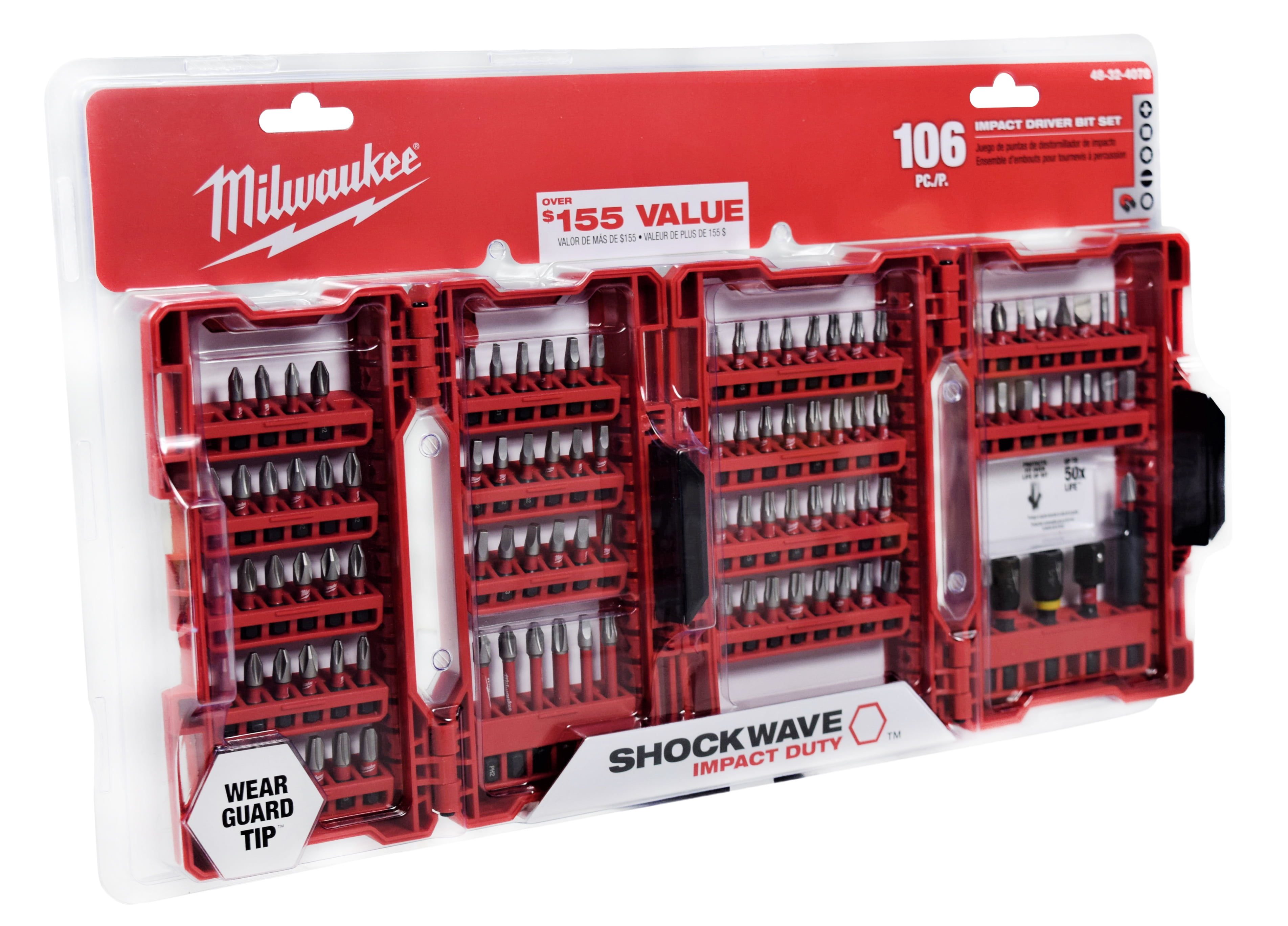 Drill Bits Milwaukee Shockwave Impact Duty Steel Driver Bit Set 106
