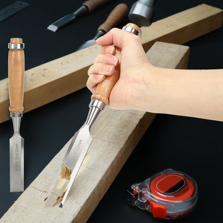 22mm 0.87in Cr V Wood Handle Chisel Edge Woodworking Tool For Carpentry ...