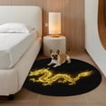 6ft Round Rug Dragon Flames Area Rugs for Living Room Bedroom Washable ...