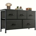 5-Drawer Smooth-Gliding Tall Dresser - Heavy-Duty Metal Frame, Space ...