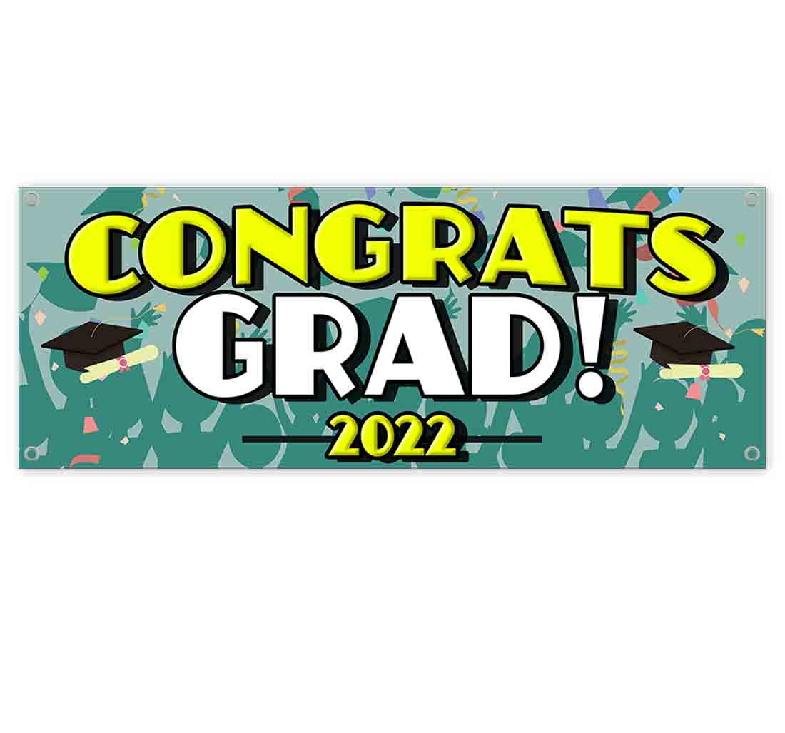 Congrats Graduate 202 13 oz Vinyl Banner With Metal Grommets - Walmart.com