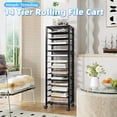 Rolling File Cart, Desk File Organizer, Paper Letter Storage Rolling ...