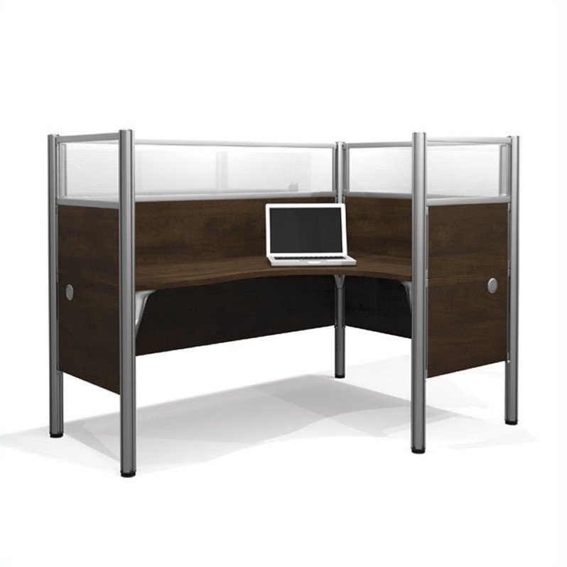Bestar Pro-Biz Single Right L-shaped Workstation in Chocolate - Walmart.com