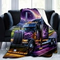 2025 Cool Themed Truck Fleece Blanket - Soft Digital Print, Cozy Gift ...