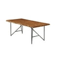 Alpine Furniture Live Edge Solid Wood Dining Table in Light Walnut ...