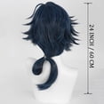 24-Inch Dark Green Curly Wavy Wig for Men - Lightweight Synthetic Hair ...