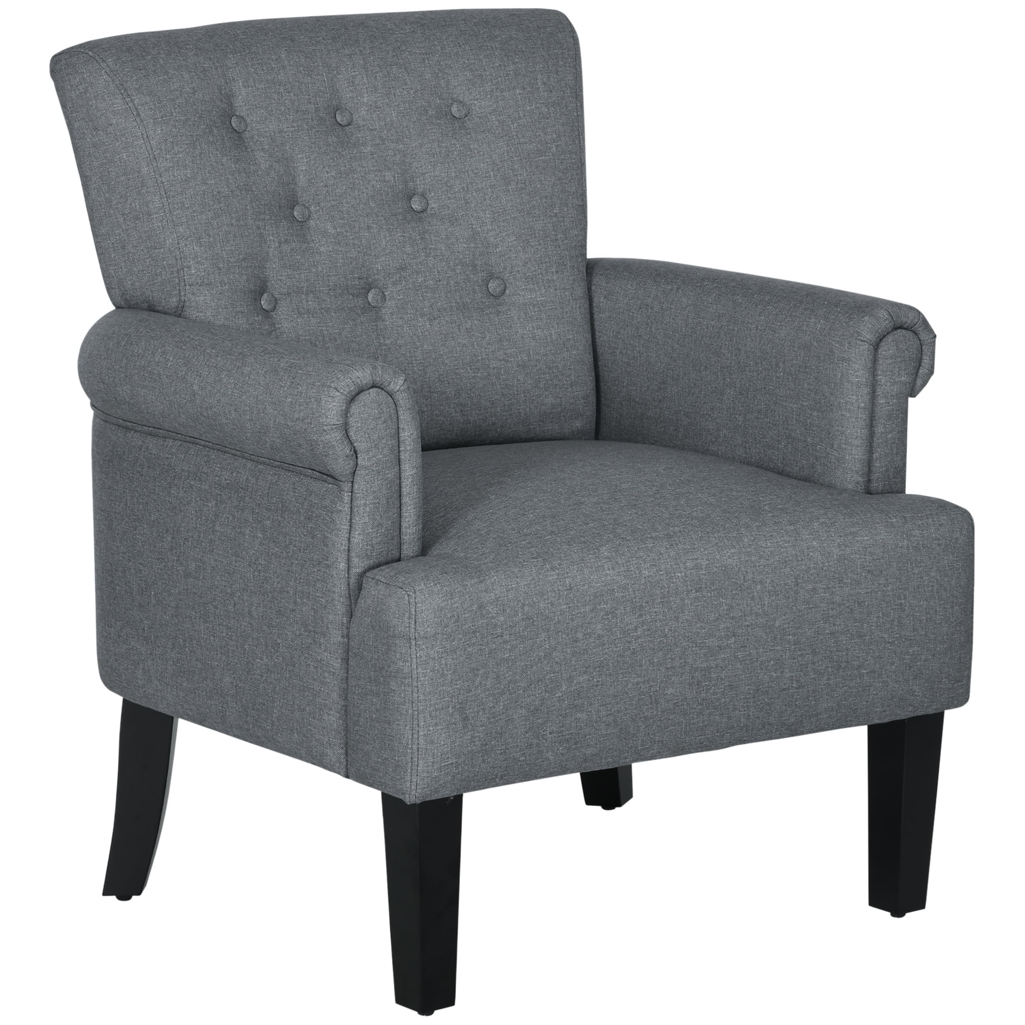 Click here for Homcom Fabric Accent Chair Tufted Armchair W/ Wood... prices