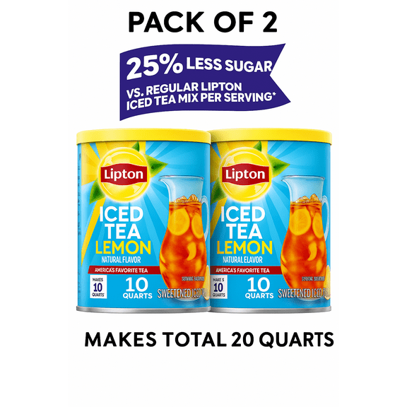 Lipton Zero Sugar Peach Iced Tea Mix, 10 Quarts, pack of 6 - Walmart.com