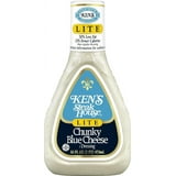 Ken's Lite Chunky Blue Cheese Dressing 16 oz Bottle Pack of 2 Low Fat ...