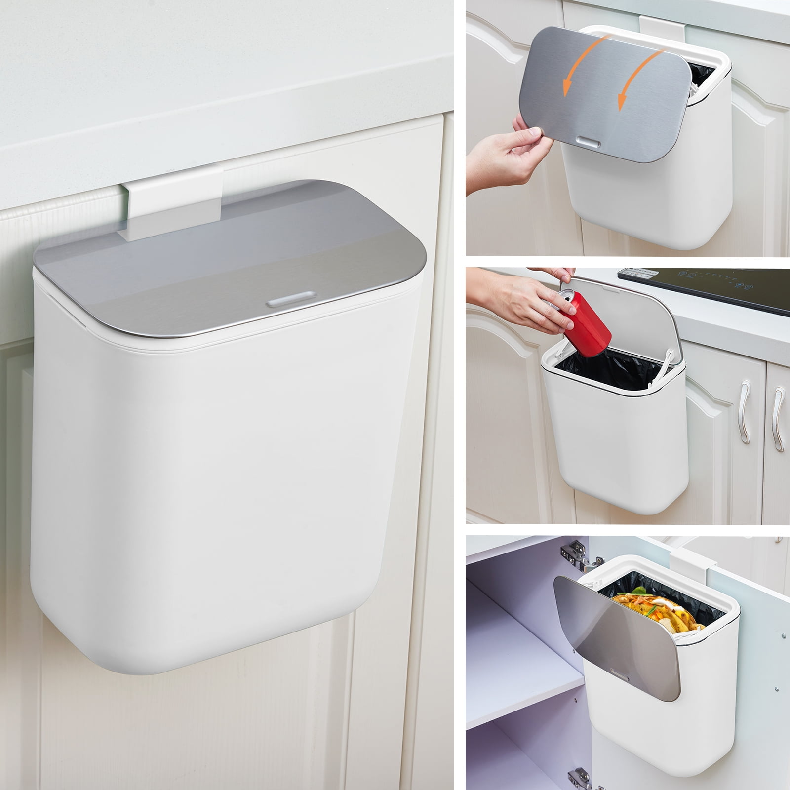 Click here for Garvee 2.4 Gallon Hanging Trash Can With Stainless... prices