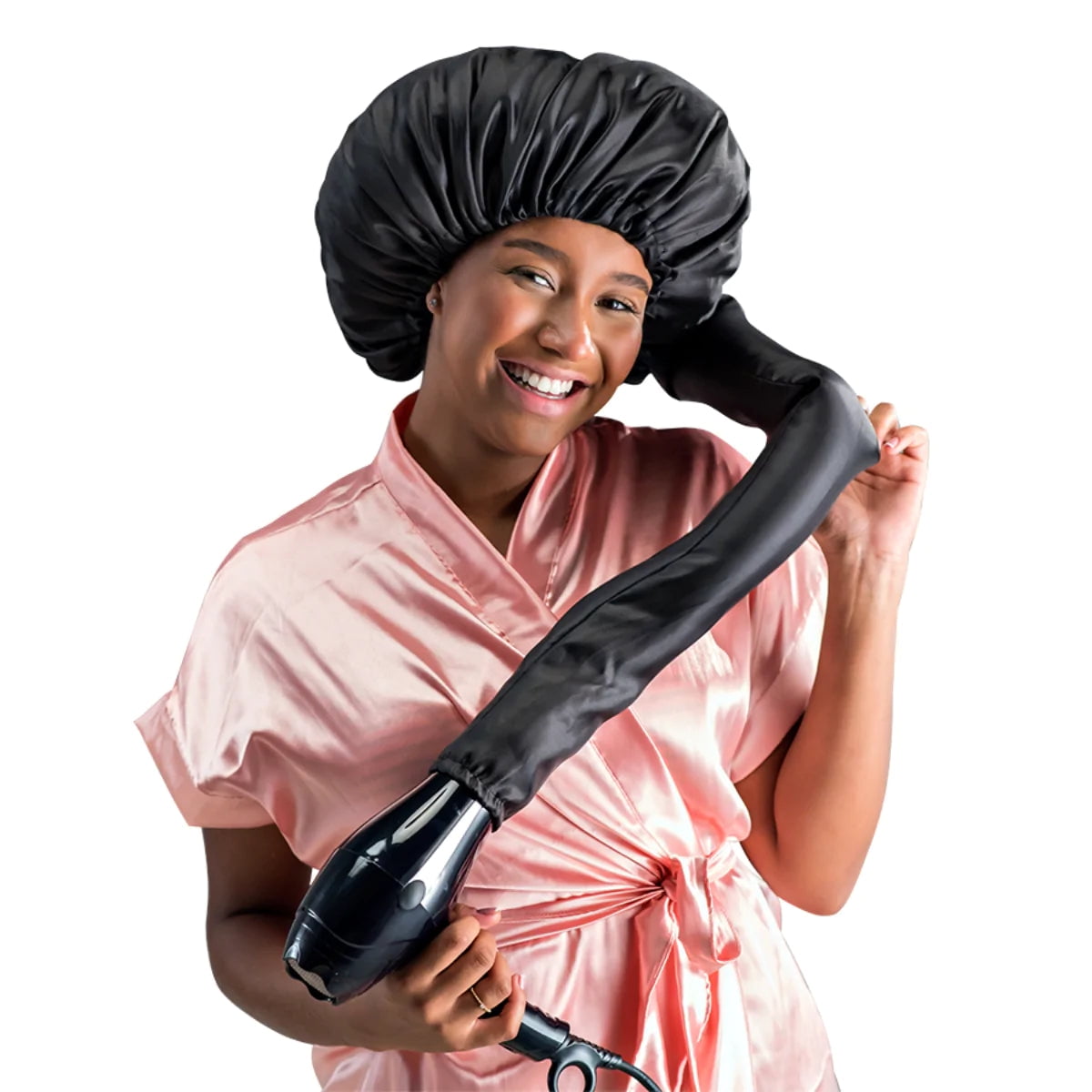 Dompel Satin hair cap with dryer attach, best Diffuser Hair Cap Model ...
