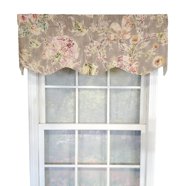 RLF Home Hydrangea Ruffled Provance Valance, Flowered Drapery for Living Room Decor, 3in Rod ...