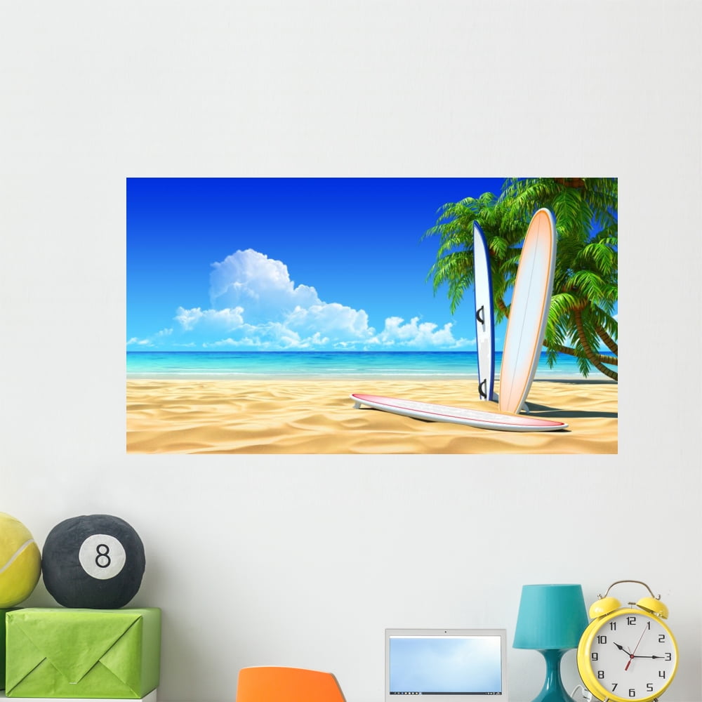 Three Surf Boards Idyllic Wall Mural by Wallmonkeys Peel and Stick ...