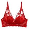 Avrnliq Womens Deep V Triangle Lace Bra - Wireless Unpadded Bralette ...