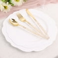 Efavormart 24 Pack | 8" Gold Glittered Disposable Cutlery Set, Plastic ...
