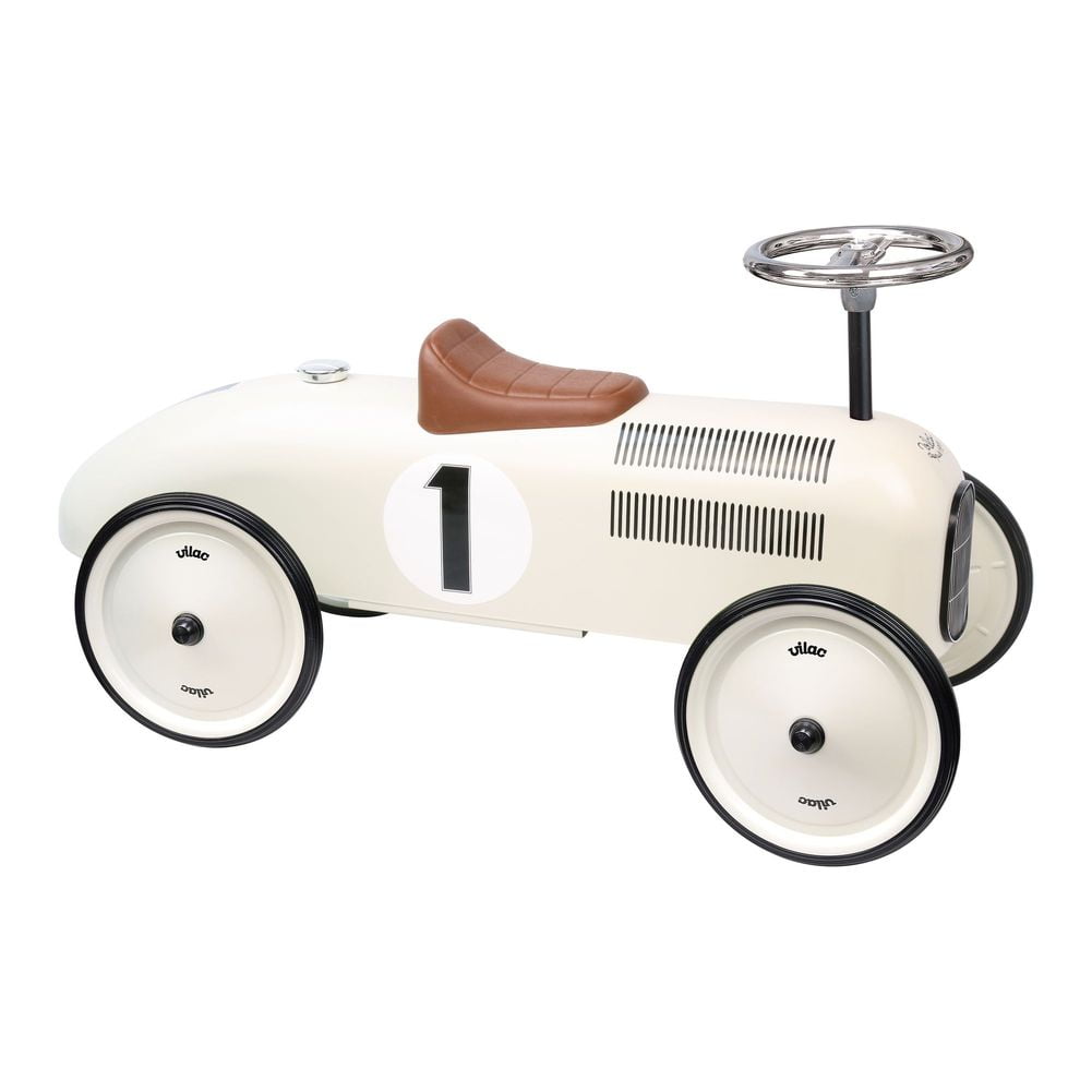 Click here for Vilac Ride-On Vintage Racing Car - White/Cream prices