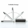 1 PCS Compact Folding Hair Brush with Mirror Dual Wet Dry Detangling ...