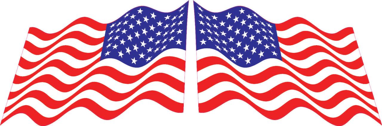 3in x 2in Mirrored Waving American Flag Stickers - Walmart.com