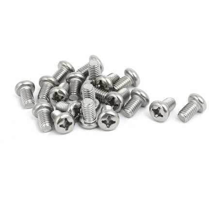 Uxcell M6 x 10mm 304 Stainless Steel Round Head Machine Screws Bolt (20 ...