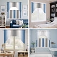 Abstract Swag Valance and Tier Set of 3, Lake Blue Gray Gradient Ombre ...