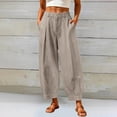 DHFJKG Linen Pants Women Hippie Tapered Palazzo Pleated Flat Front ...