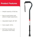 Equate Mobility Aluminum Offset Handle Cane with Foam Handle ...