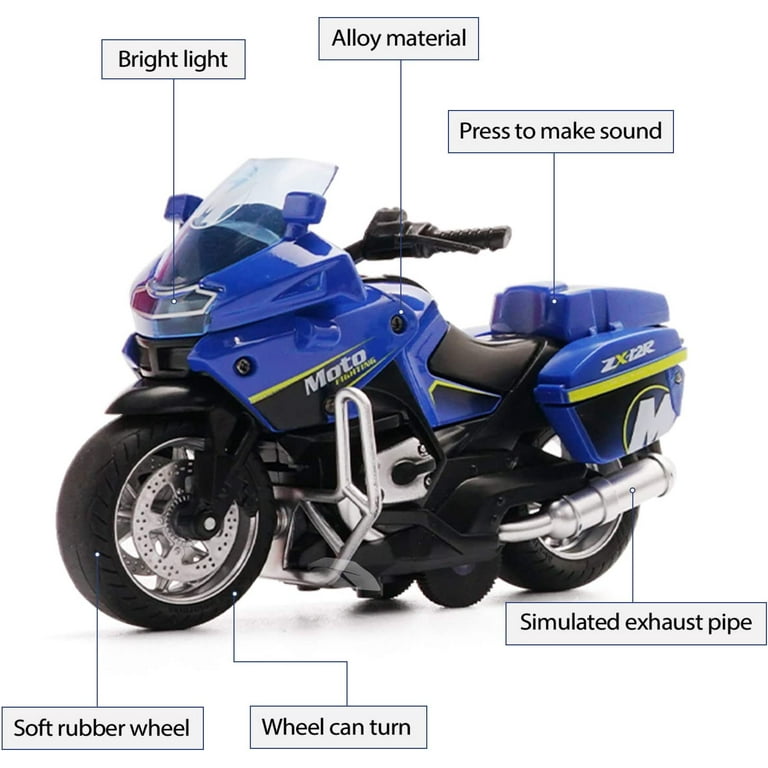 Police Motorcycle For Kids Police - Pull Back Toy Motorcycle With Sound ...