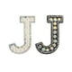 Uxcell Iron on Decorative Letter J Black White Patch Glitter Alphabet ...