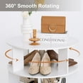 5 Tier Rotating Shoe Rack Tower, 16 Pair Shoe Organizer Shelf, White ...
