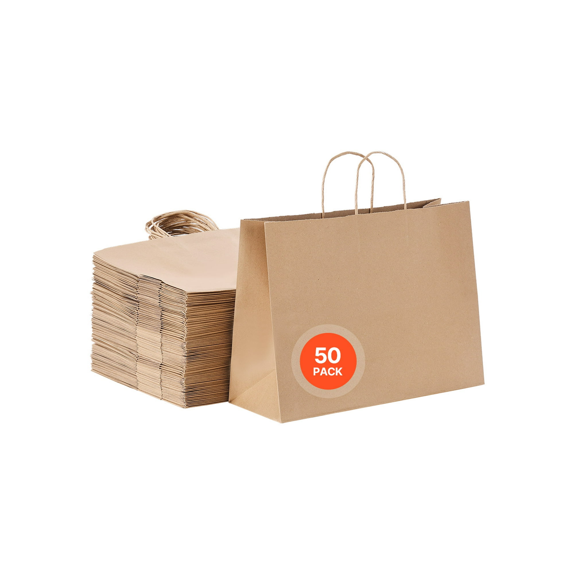 Click here for Vevor Kraft Paper Bags With Handles 50pcs 16x6x12... prices