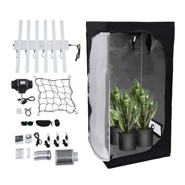 Miumaeov Grow Tent Kit, Complete Dimmable Full Specturm Grow Tent ...