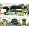 10x22 ft Cedar Wood Gazebo with Hardtop Slope Roof, Large Outdoor Grill ...